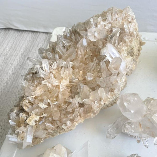 Himalayan Golden Peach Quartz Crystal Cluster III - 3.3 KG - Sourceress