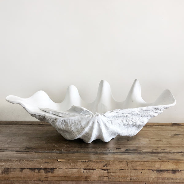Resin Faux Giant Clamshell White 69 CM - Sourceress